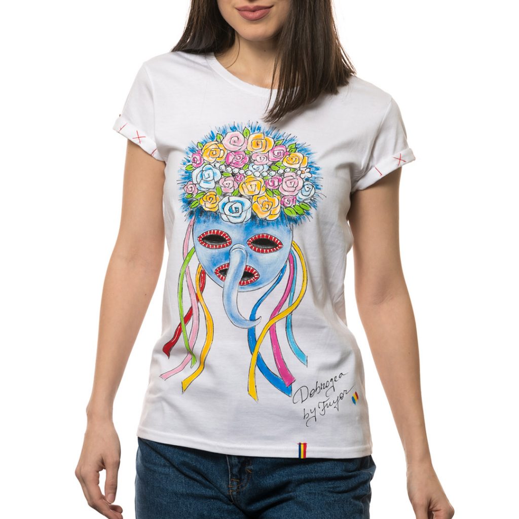 Tricou pictat MASCA TRADITIONALA DOBROGEA 1 » Fuyor